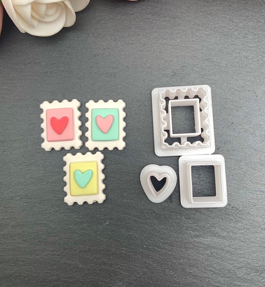 Valentine Postal Stamp Set | Polymer Clay Cutters | No. 005 - Etsy