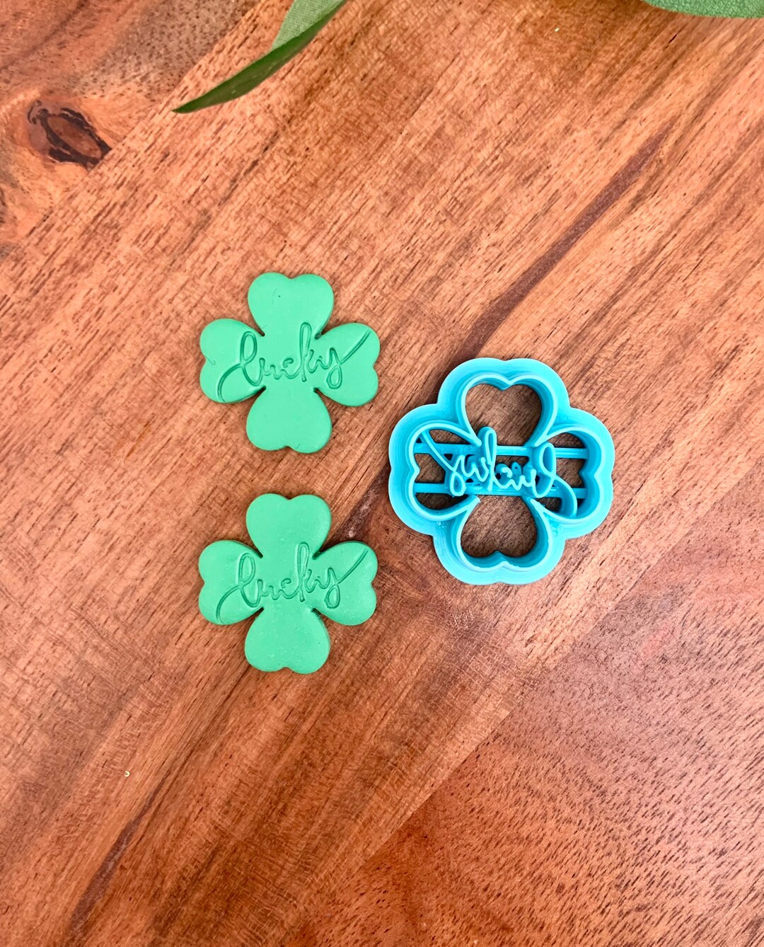 LUCKY Four-leaf Clover Clay Cutter Cursive Clover Polymer Clay Cutter ...