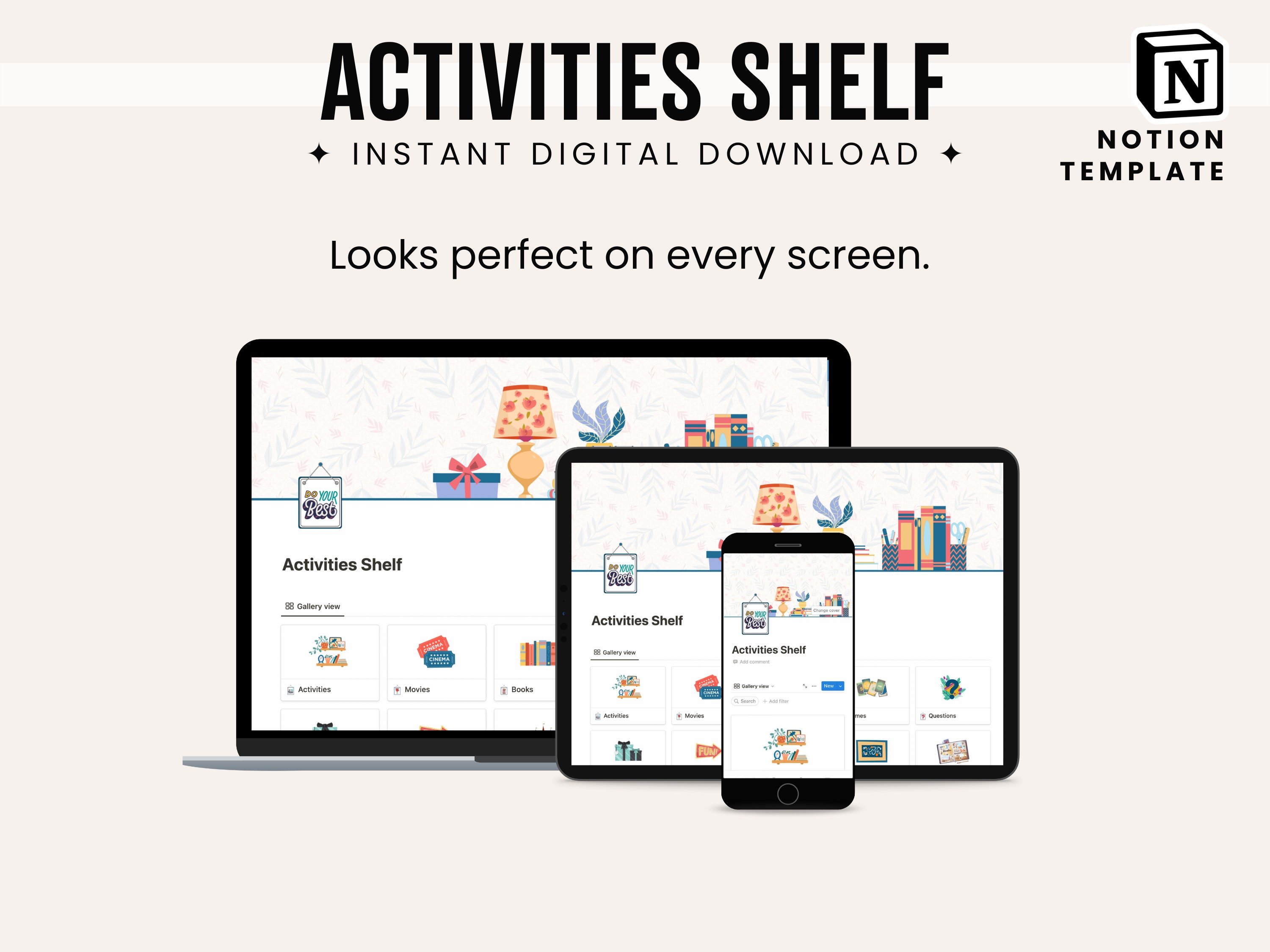 Notion Activities Shelf | Digital Organizer for Kids | Children's ...