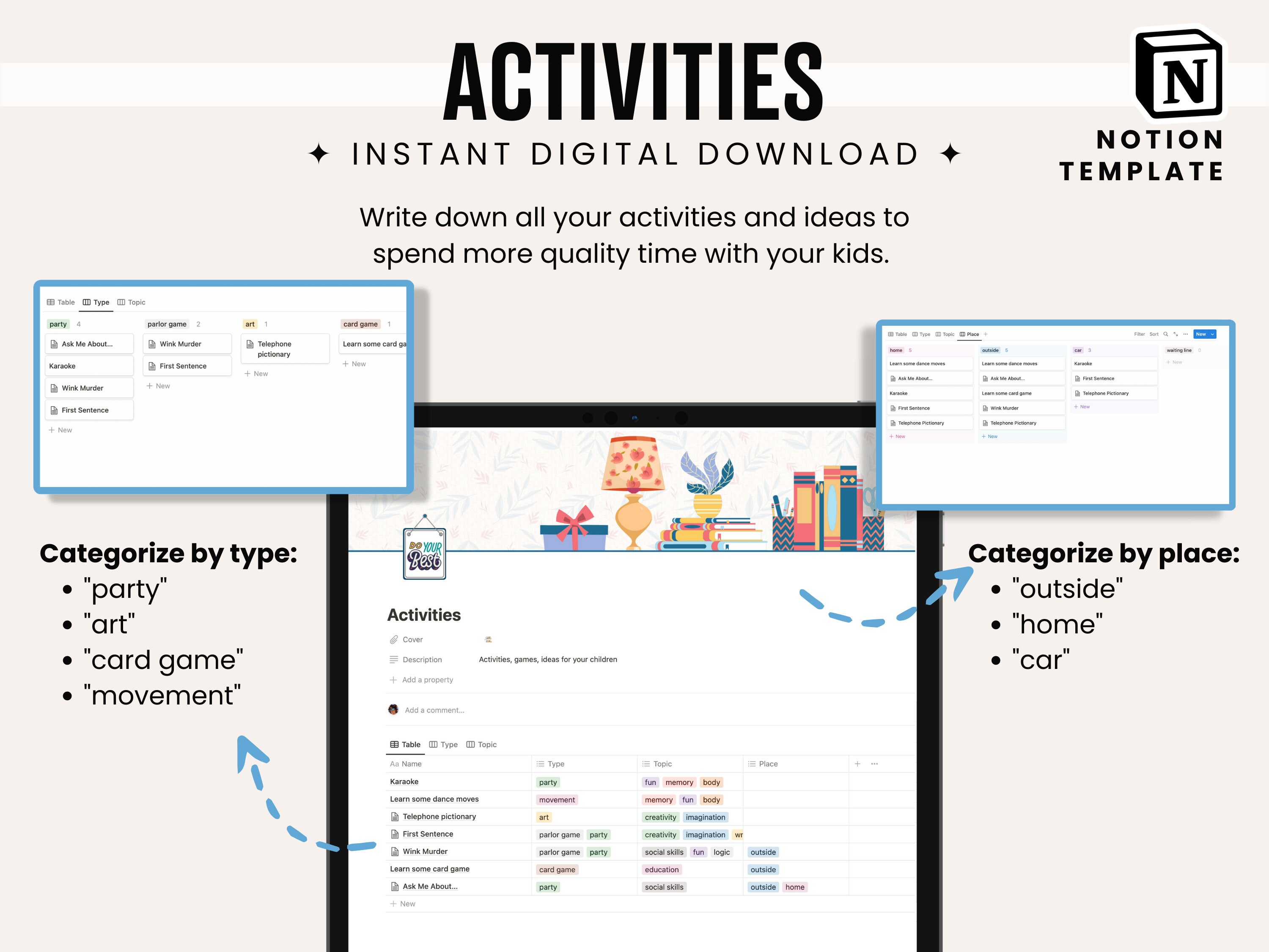 Notion Activities Shelf | Digital Organizer for Kids | Children's ...