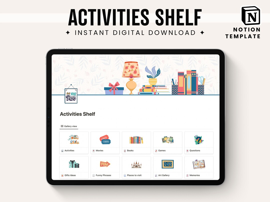 Notion Activities Shelf | Digital Organizer for Kids | Children's ...