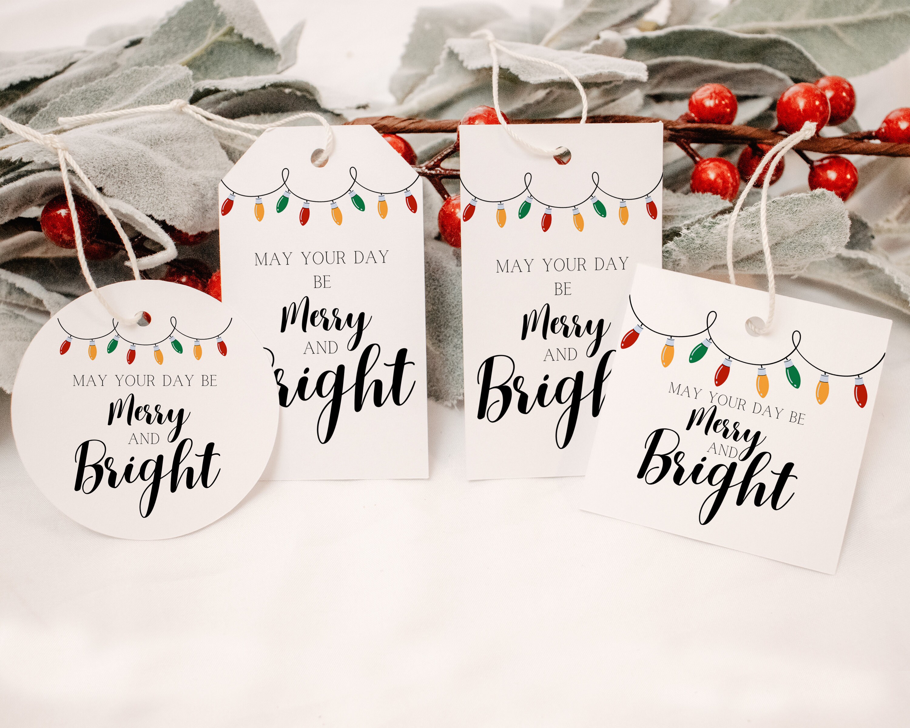 Printable May Your Days Be Merry and Bright Gift Tag,downloadable Gift ...