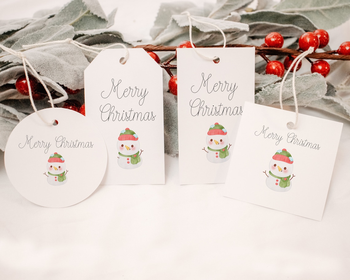Printable Snowman Gift Tags Printable Christmas Gift Tags - Etsy