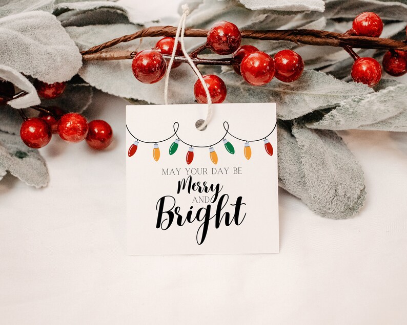 Printable May Your Days Be Merry and Bright Gift Tag,downloadable Gift ...
