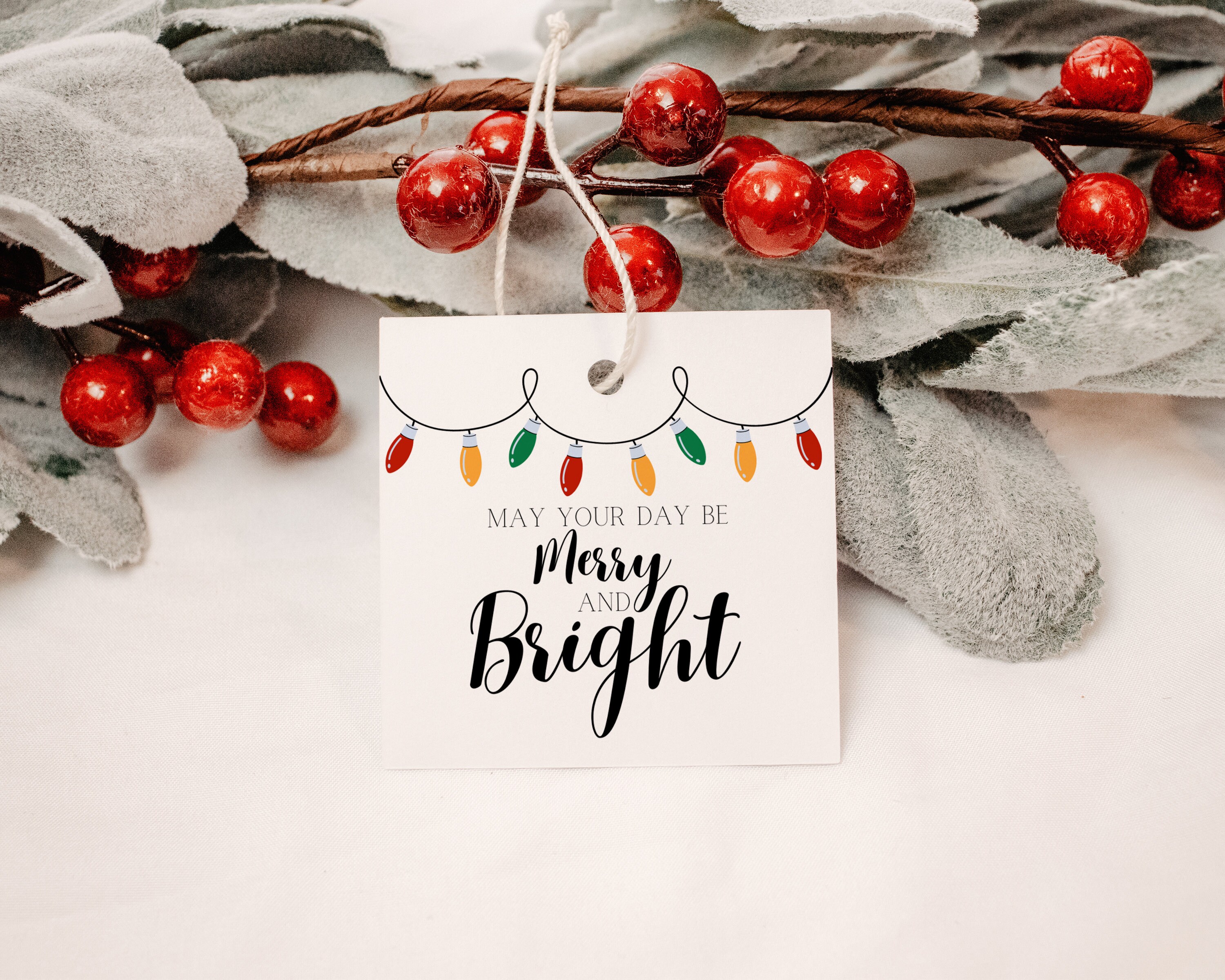 Printable May Your Days Be Merry and Bright Gift Tag,downloadable Gift ...