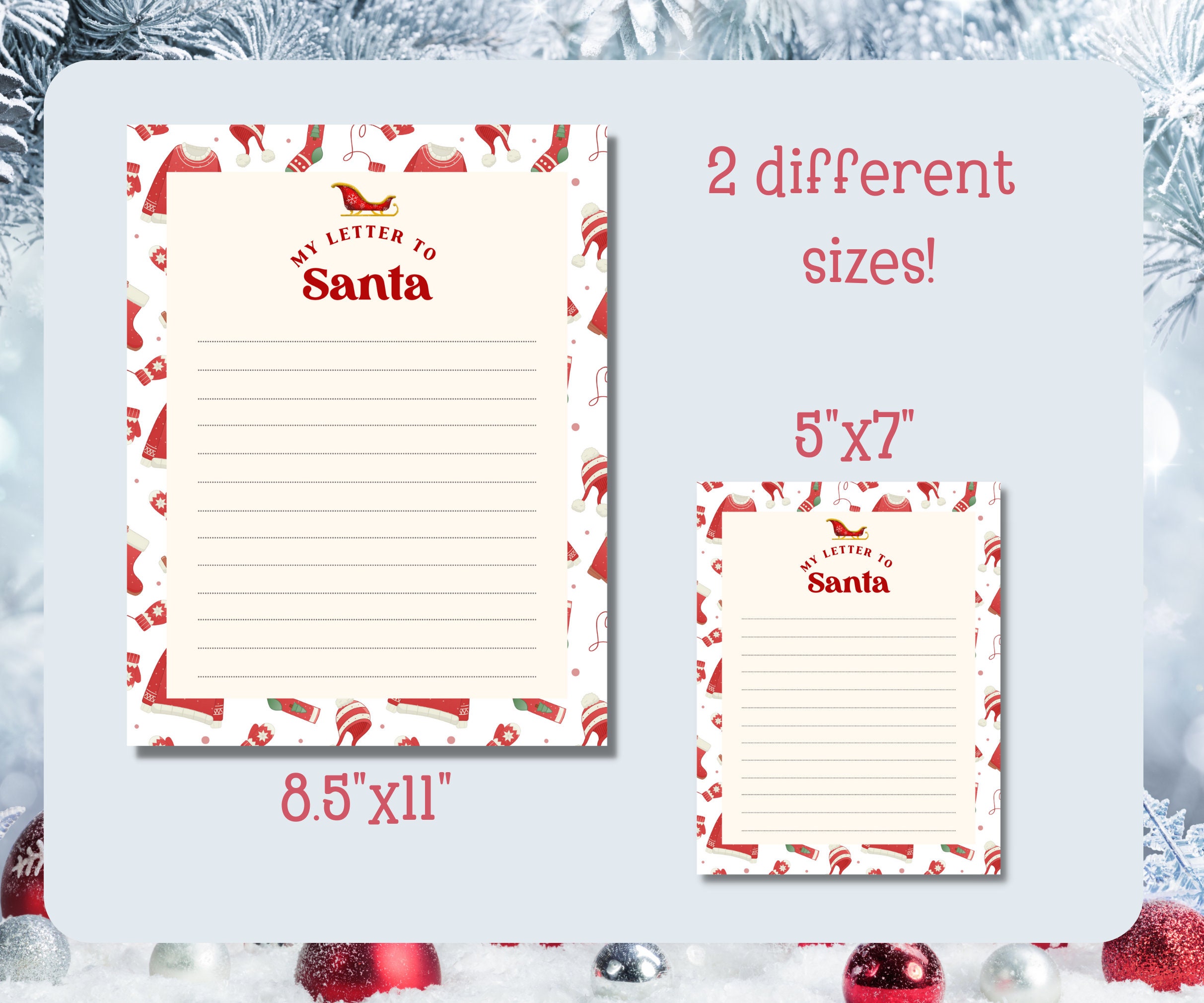Letter to Santa Printable Christmas Printable 2023 Christmas Wish List ...