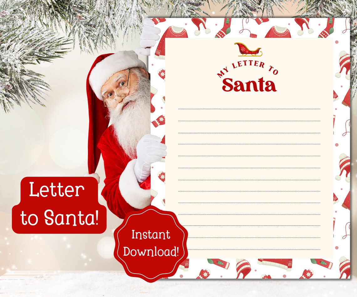 Letter to Santa Printable Christmas Printable 2023 Christmas Wish List ...