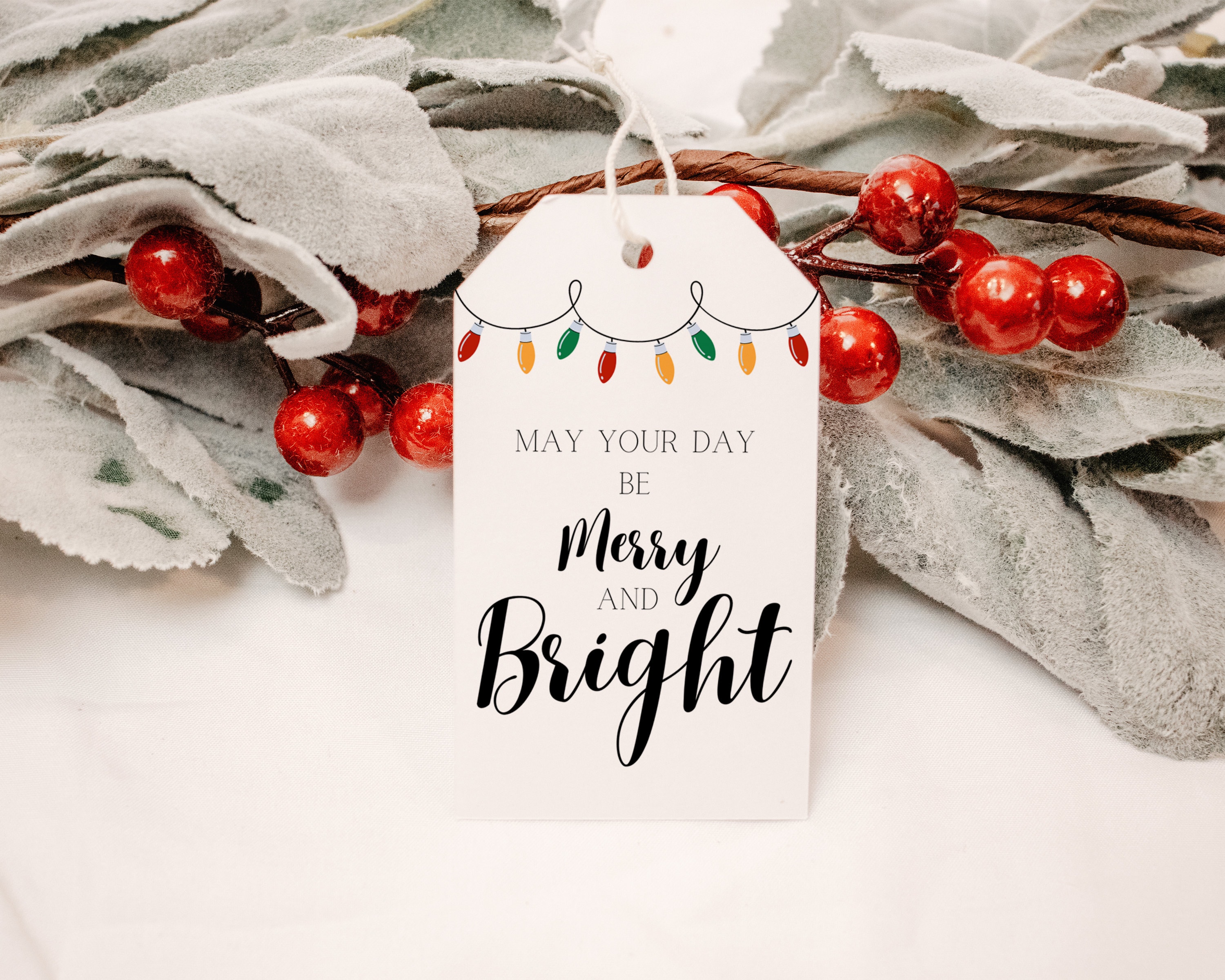 Printable May Your Days Be Merry and Bright Gift Tag,downloadable Gift ...