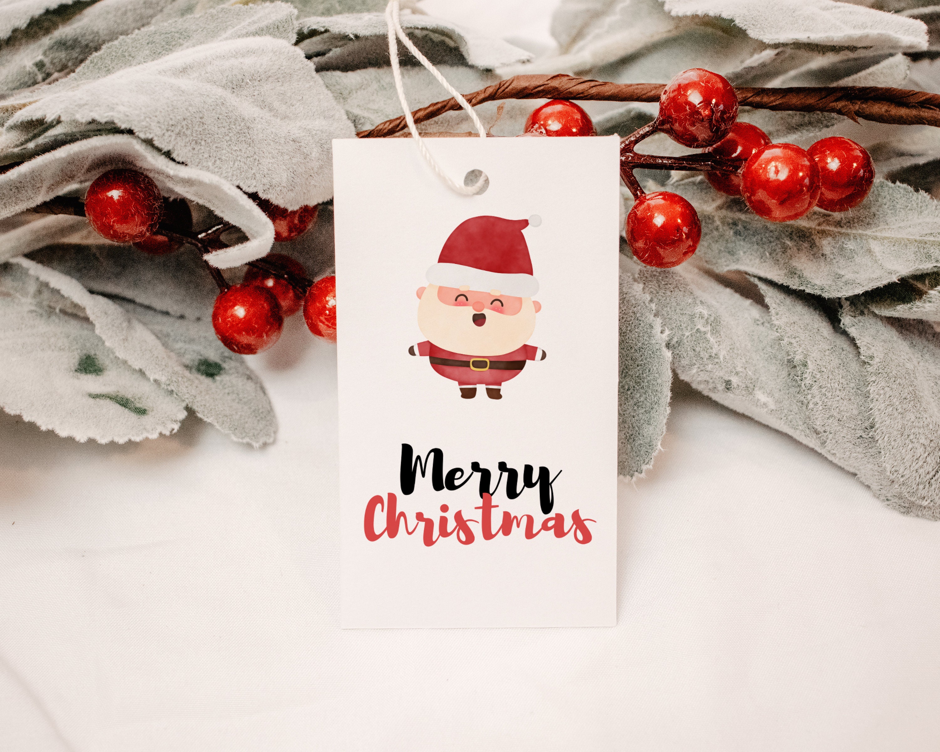 Printable Merry Christmas Santa Gift Tags | Christmas Printable Gift ...
