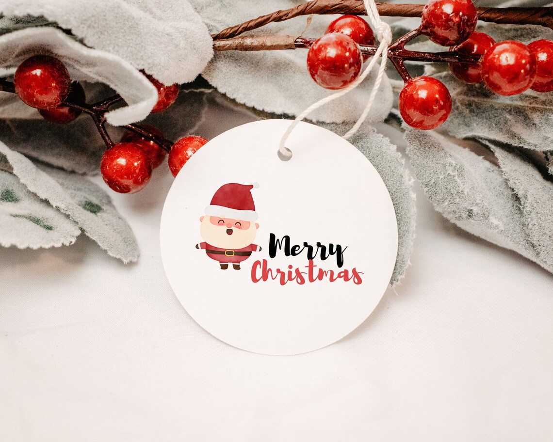 Printable Merry Christmas Santa Gift Tags | Christmas Printable Gift ...