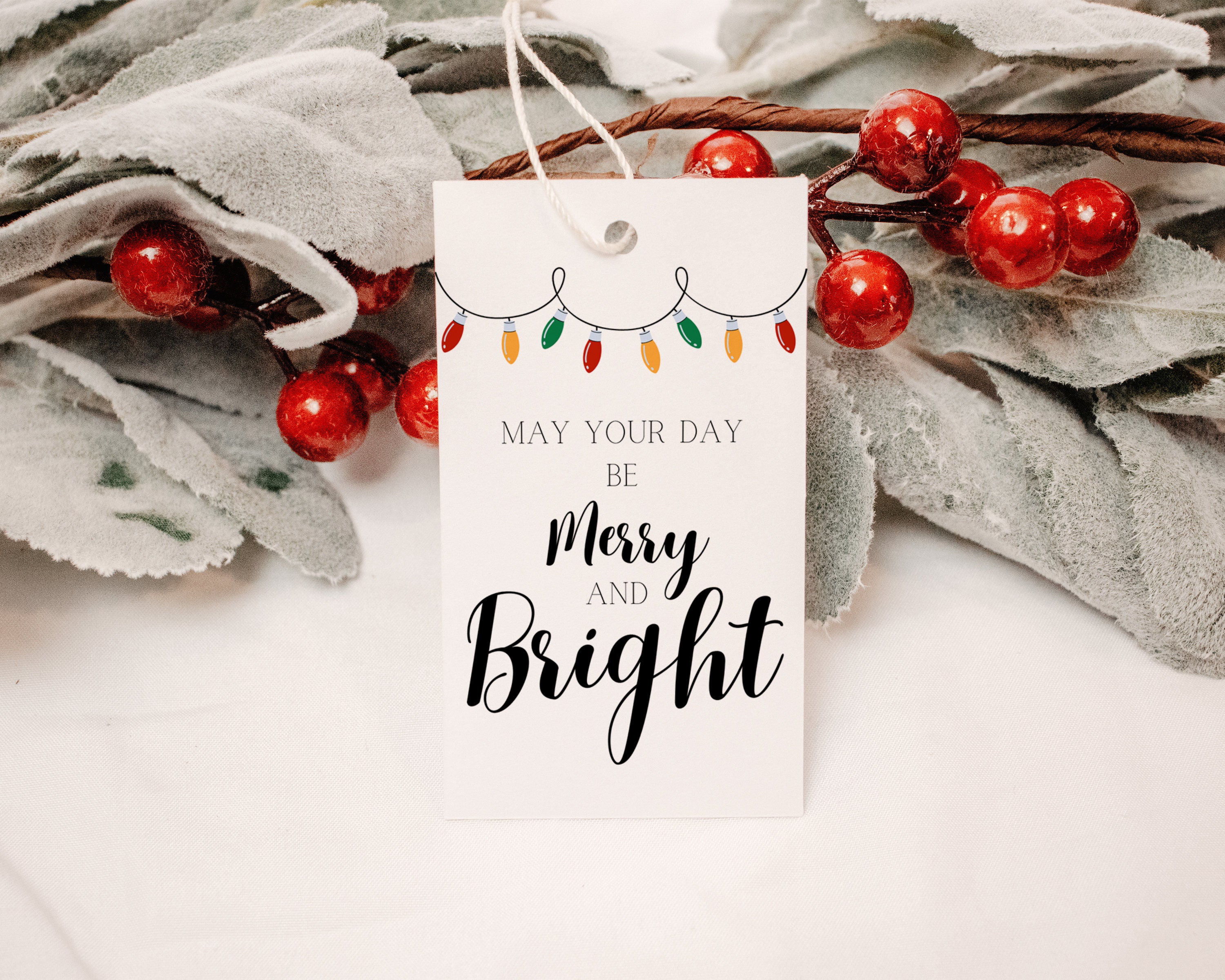 Printable May Your Days Be Merry and Bright Gift Tag,downloadable Gift ...