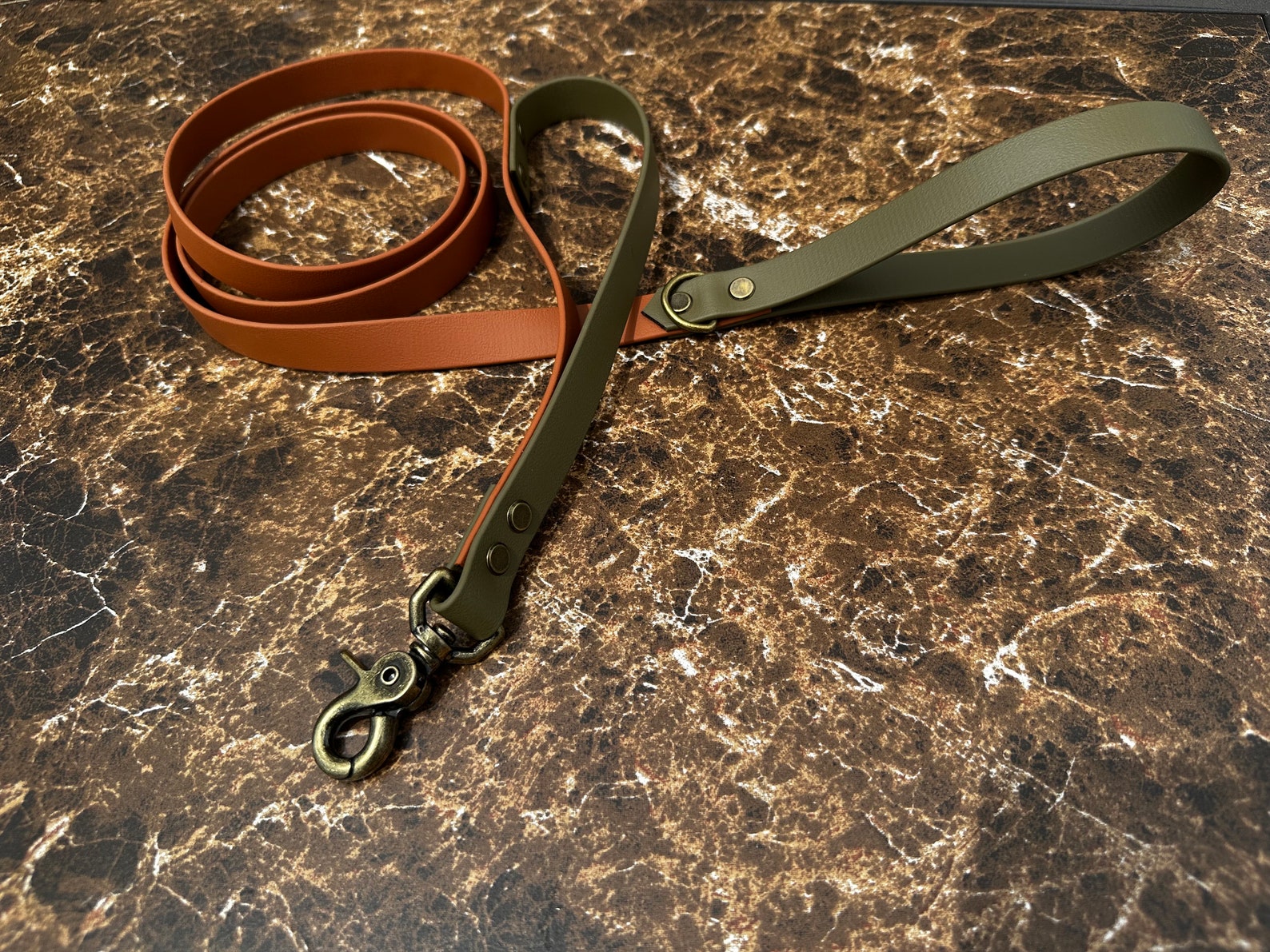 Biothane Leash With Traffic Handle- Dual Tone - Etsy