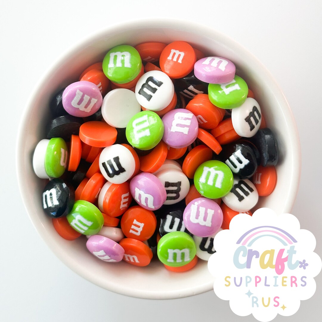 20/40/100pc Fake Halloween M&ms Chocolate Candy Cabochons, Fake ...
