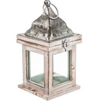 White Distressed Wood Lantern White Lantern With Galvanized - Etsy