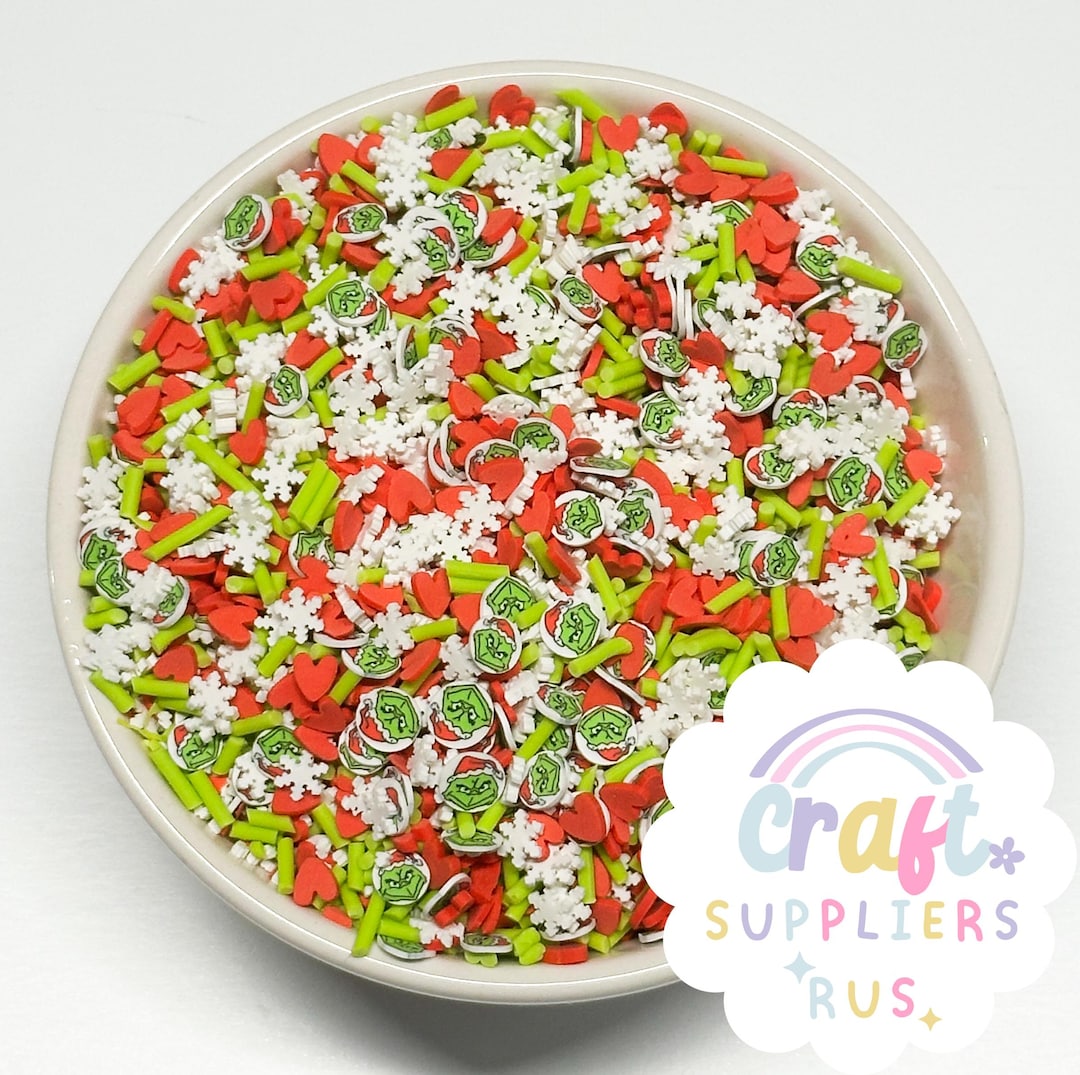 Christmas Polymer Clay Sprinkles | Holiday Faux Sprinkle Mix for Slime ...