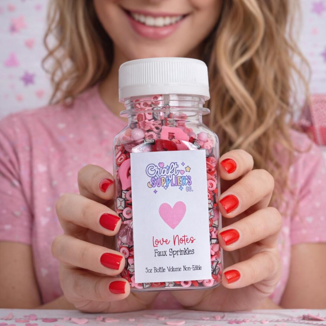 Love Notes Faux Sprinkle Mix | Valentine Fake Bake Sprinkles | Polymer ...