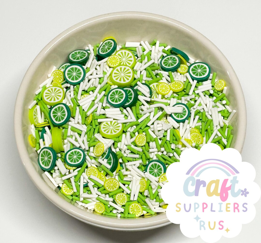 Fake Lime Slice Polymer Clay, Faux Lime Slice Sprinkles, Fake Lime ...