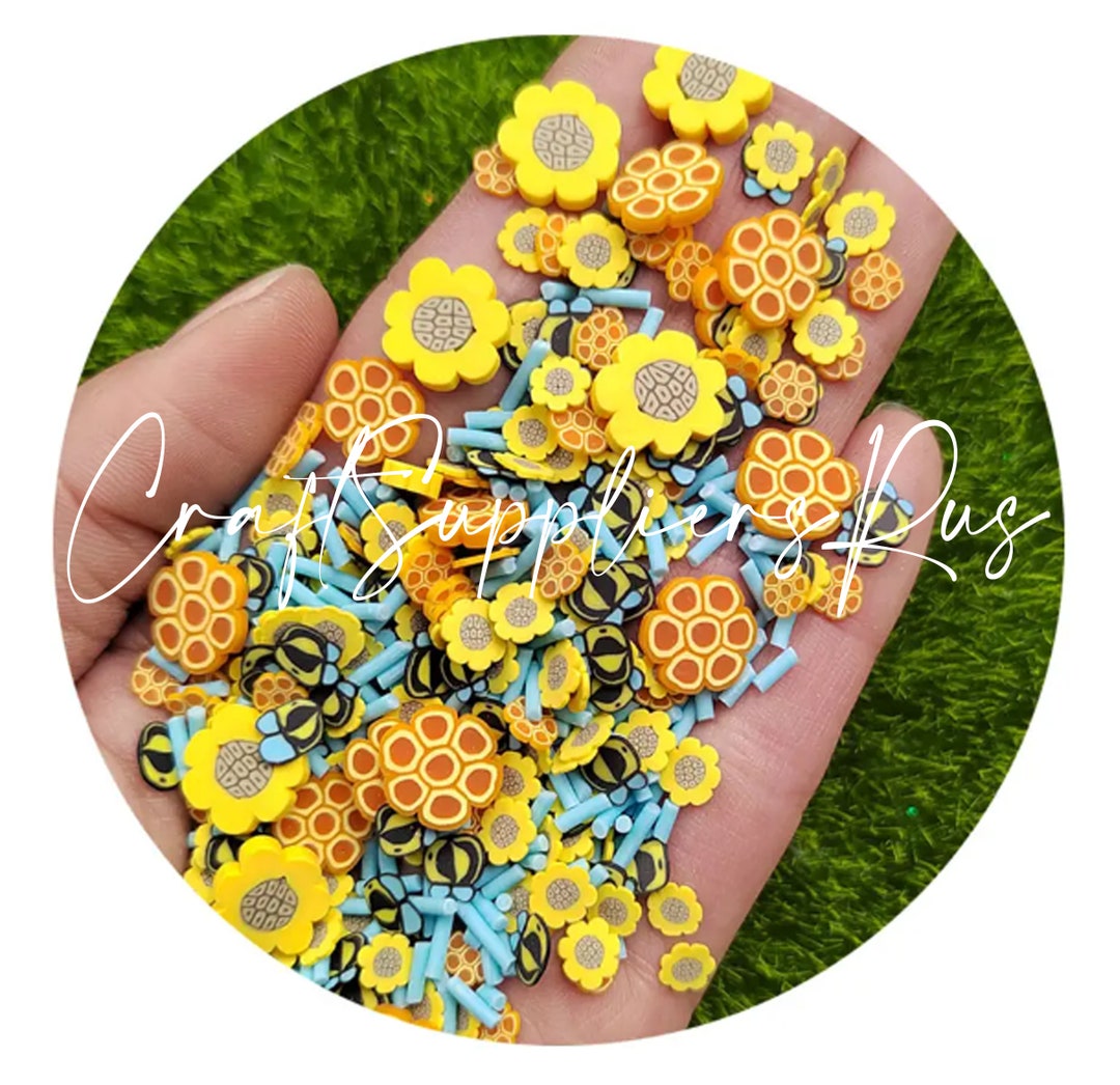 Faux Honeycomb Bee and Sunflower Polymer Clay Sprinkle Mix - Etsy