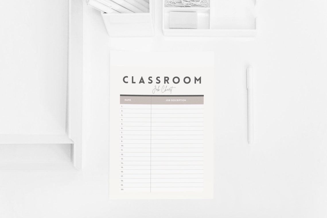 Student Job Chart for the Classroom Digital/pdf - Etsy