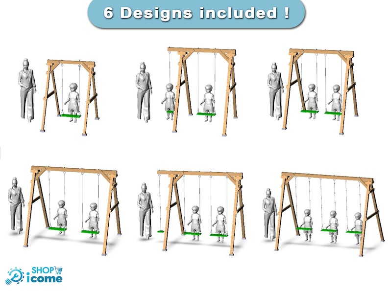 DIY: Plans and Tutorial for Making a Wooden Swing Set (6 Configurations ...