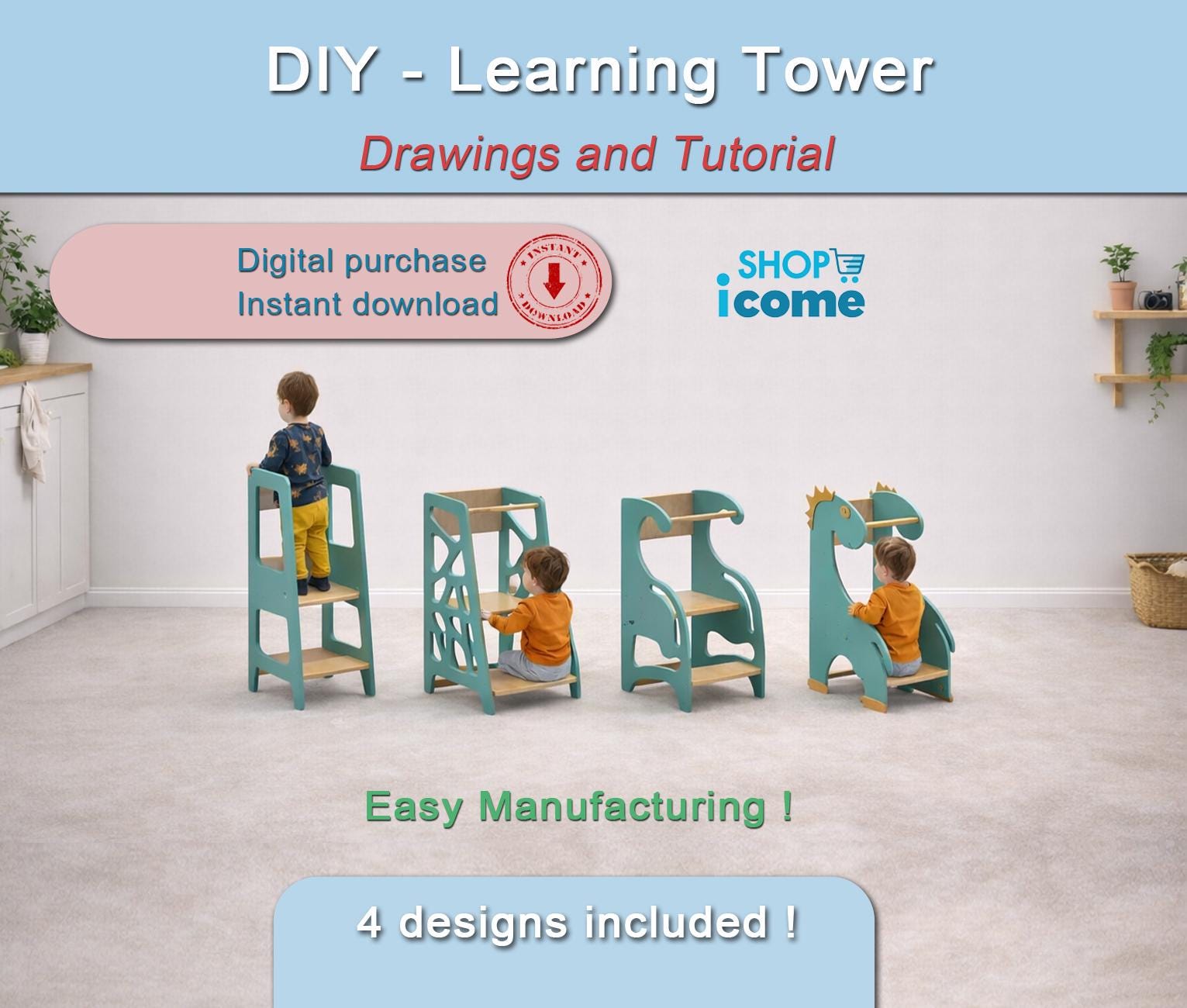 Make a Wooden Montessori Observation Tower (PLANS File and Detailed ...