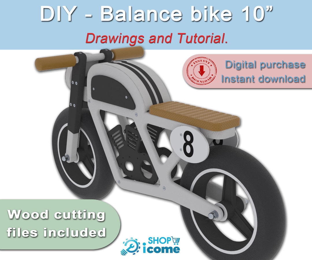 DIY - Plans and Tutorial for Making a Wooden Balance Bike With 10-inch ...