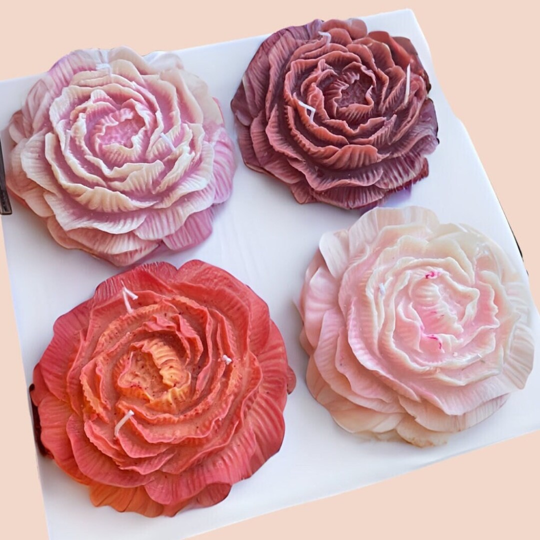 XXL Big Rose Candle in Several Colors, Rose Candle, Wedding Candle ...