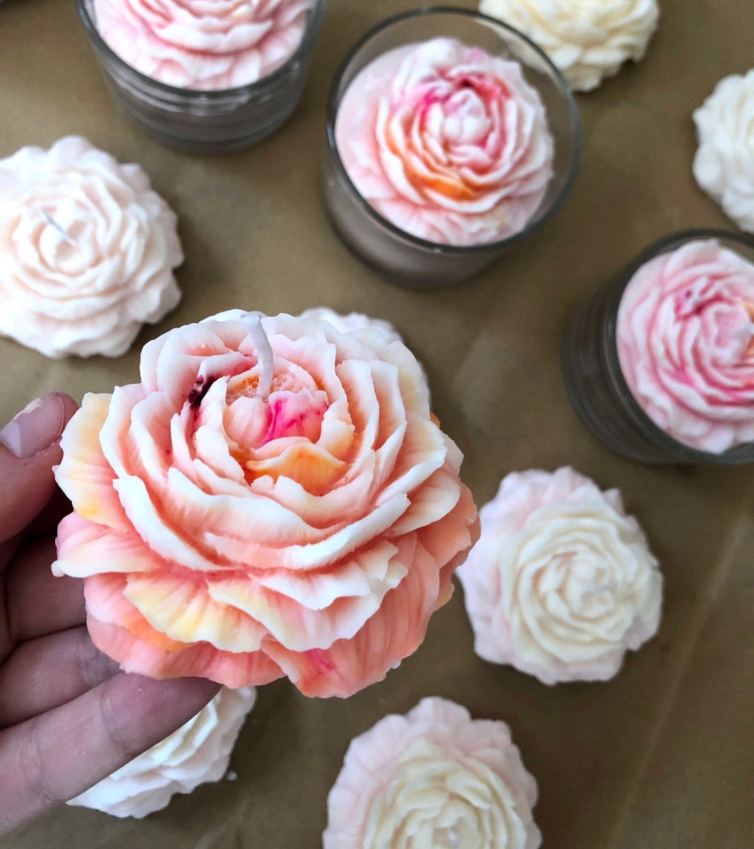 Big Rose Candle in Several Colors, Rosecandle, Wedding Candle ...