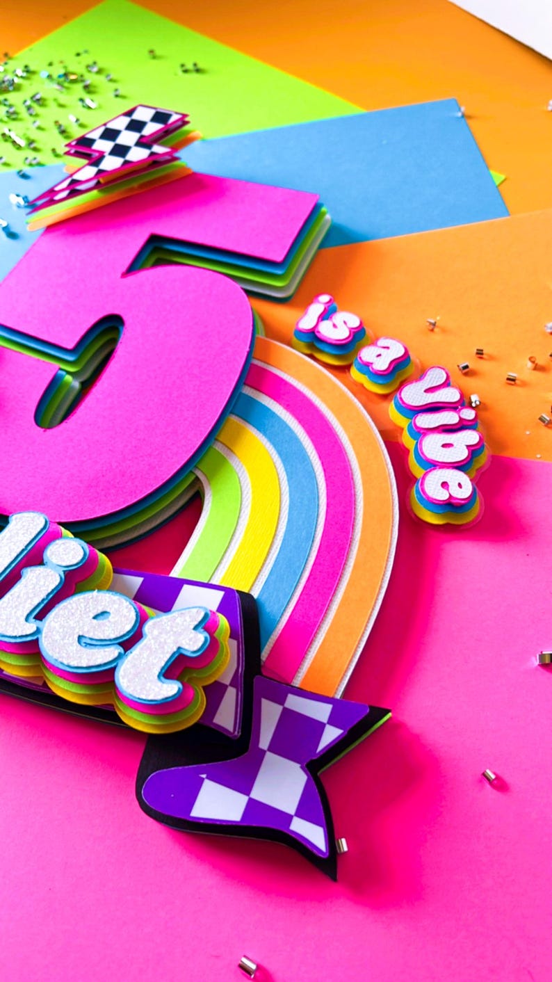 Groovy Five is a Vibe Cake Topper Retro Birthday Party Groovy Theme ...