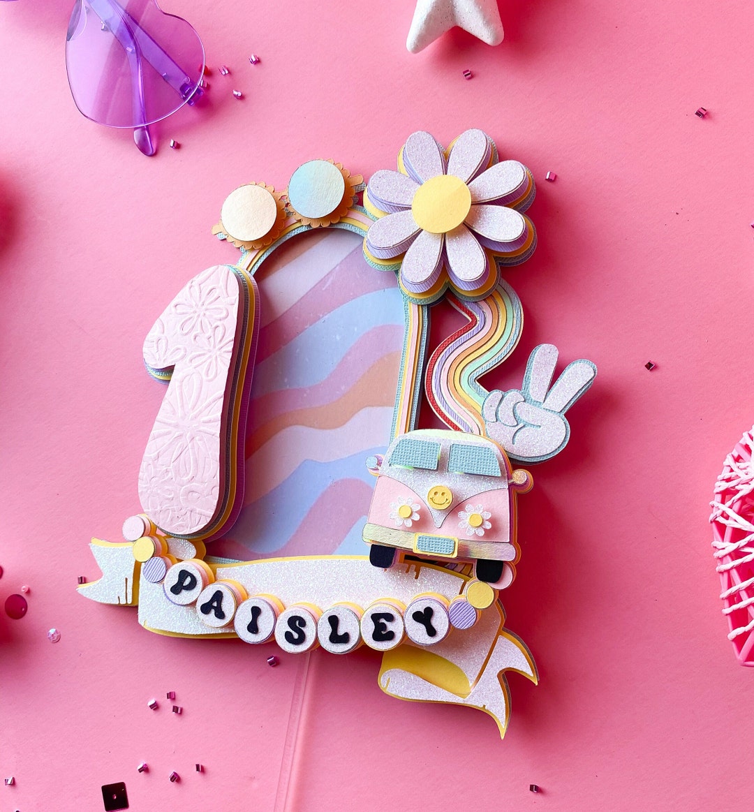 Groovy One Cake Topper, One Groovy Birthday Party, One Groovy Theme ...