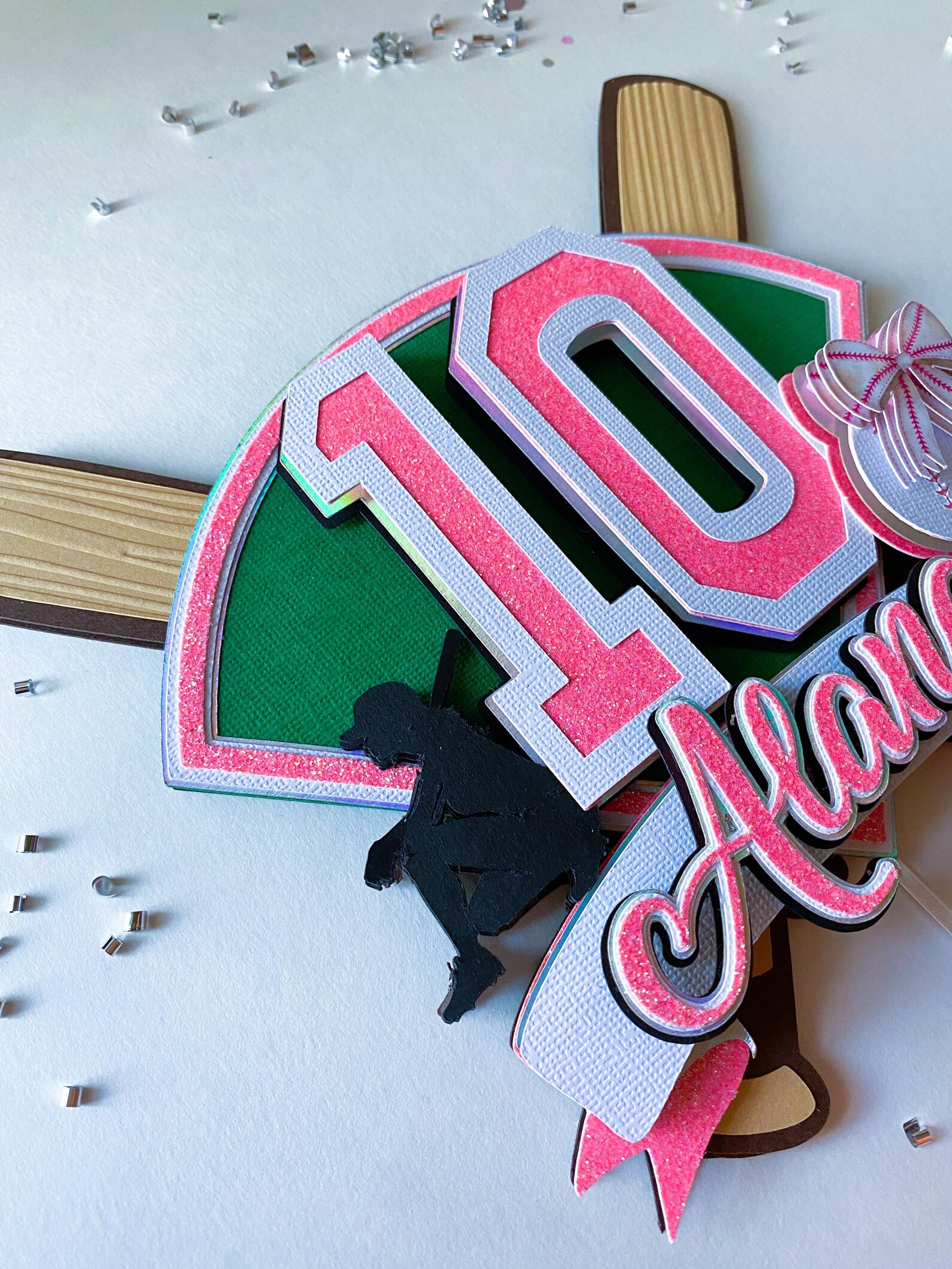 Personalized Glitter Baseball Cake Topper: Home Run Birthday Party ...