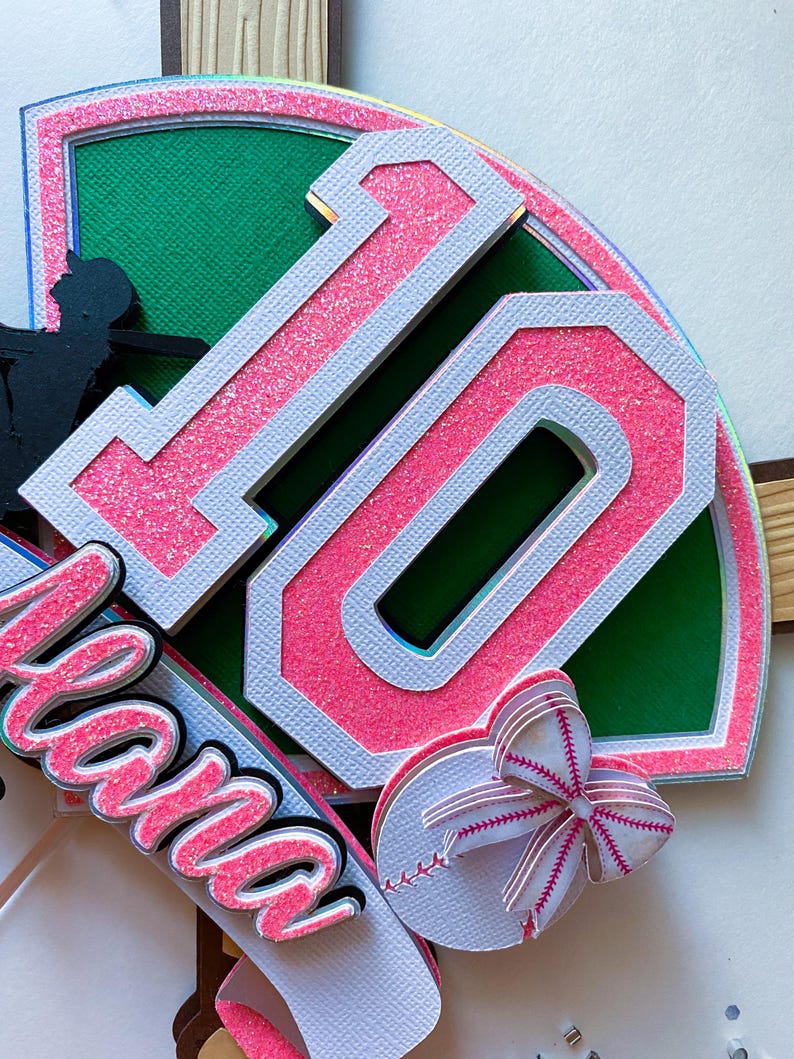 Personalized Glitter Baseball Cake Topper: Home Run Birthday Party ...