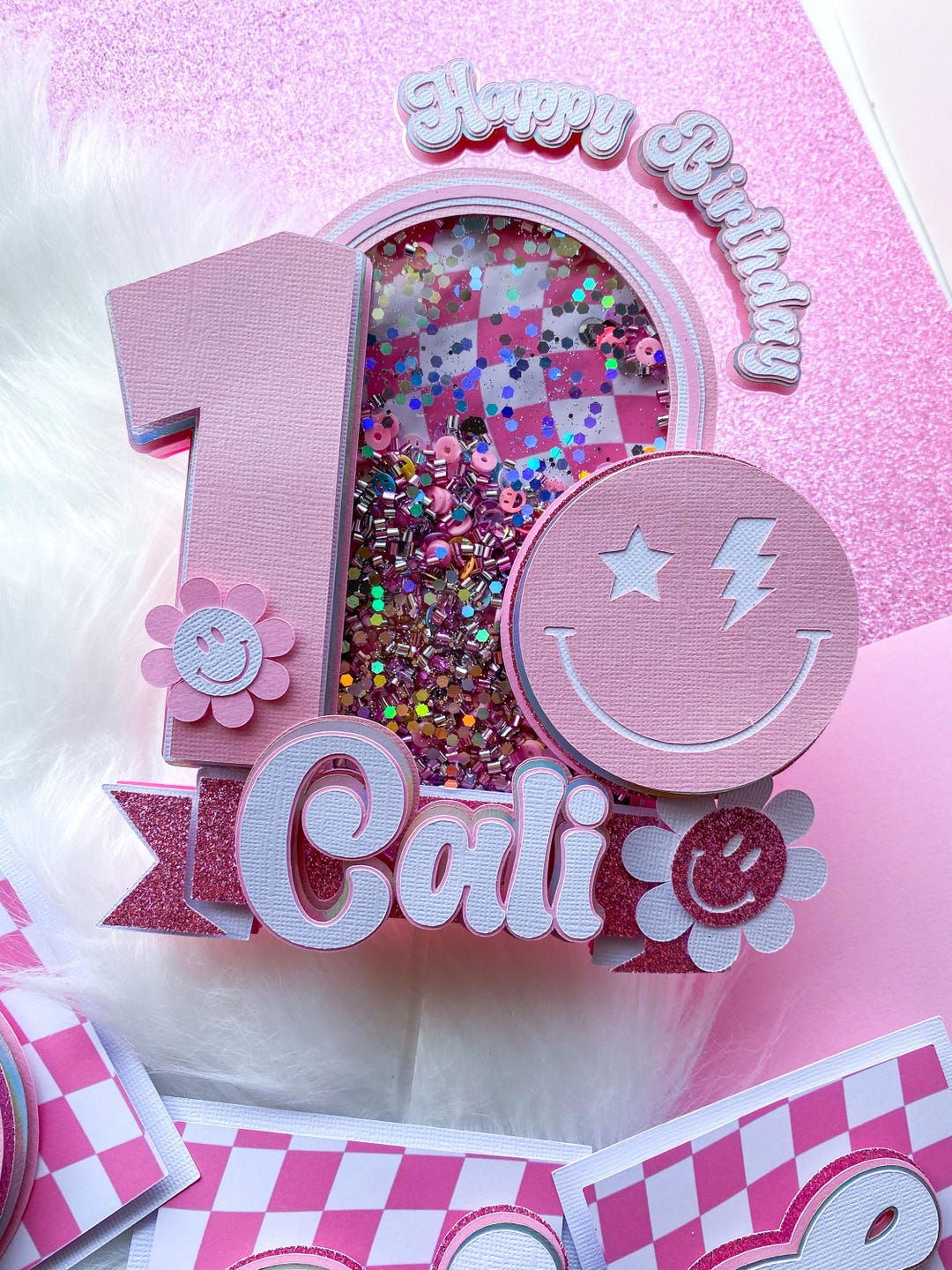 Happy Babe Birthday Cake Topper: Shaker 3D, Glitter Cardstock - Etsy