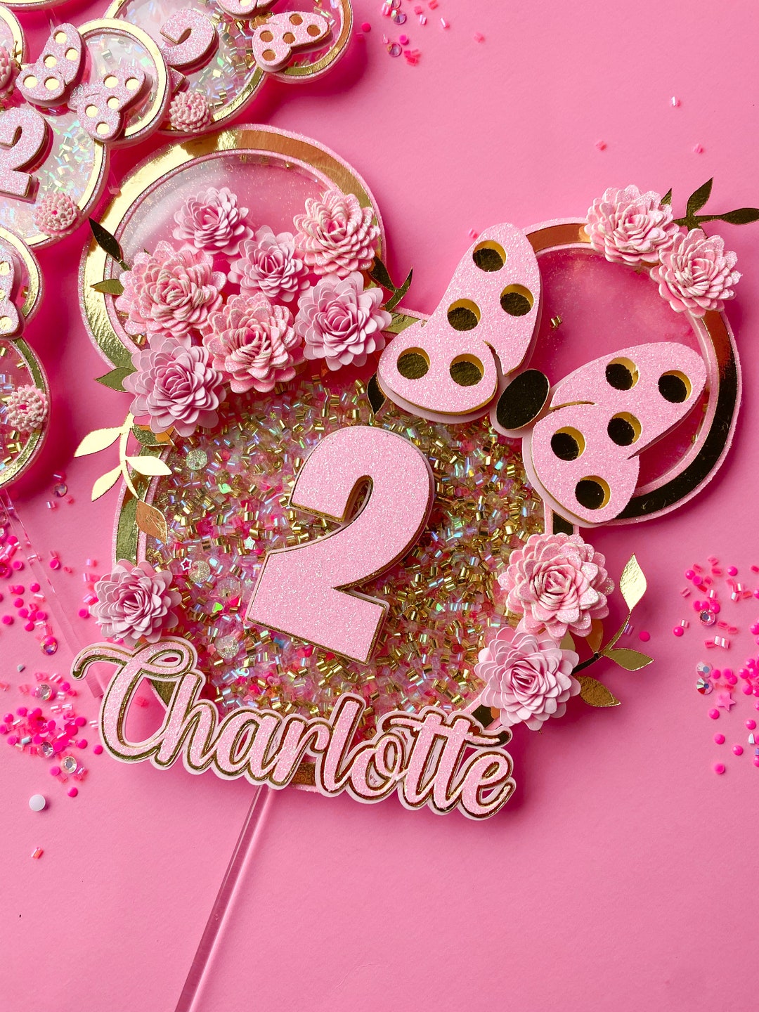 Minnie Inspired Cake Topper,minnie Birthday Party,minnie Theme ...