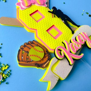 Softball Cake Topper,softball Sport Decor,softball Party Decoration ...