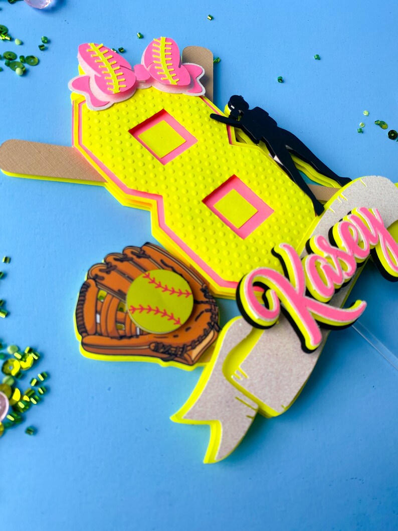 Softball Cake Topper,softball Sport Decor,softball Party Decoration ...