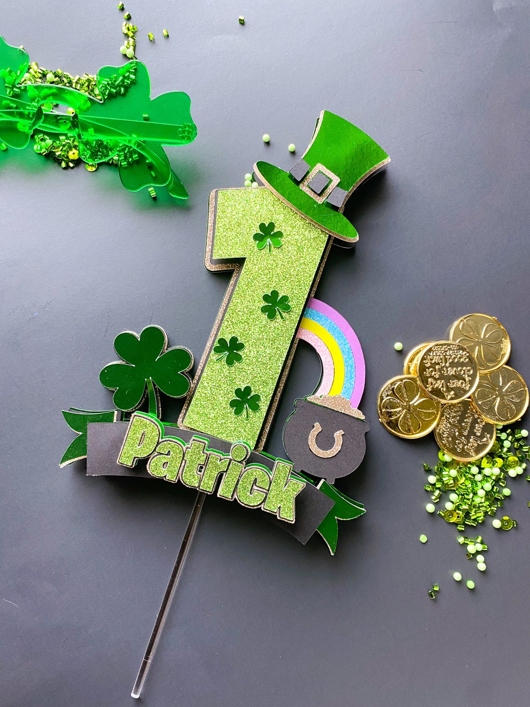 Lucky One Cake Topper,st. Patrick’s Day Cake Topper,lucky One Birthday ...