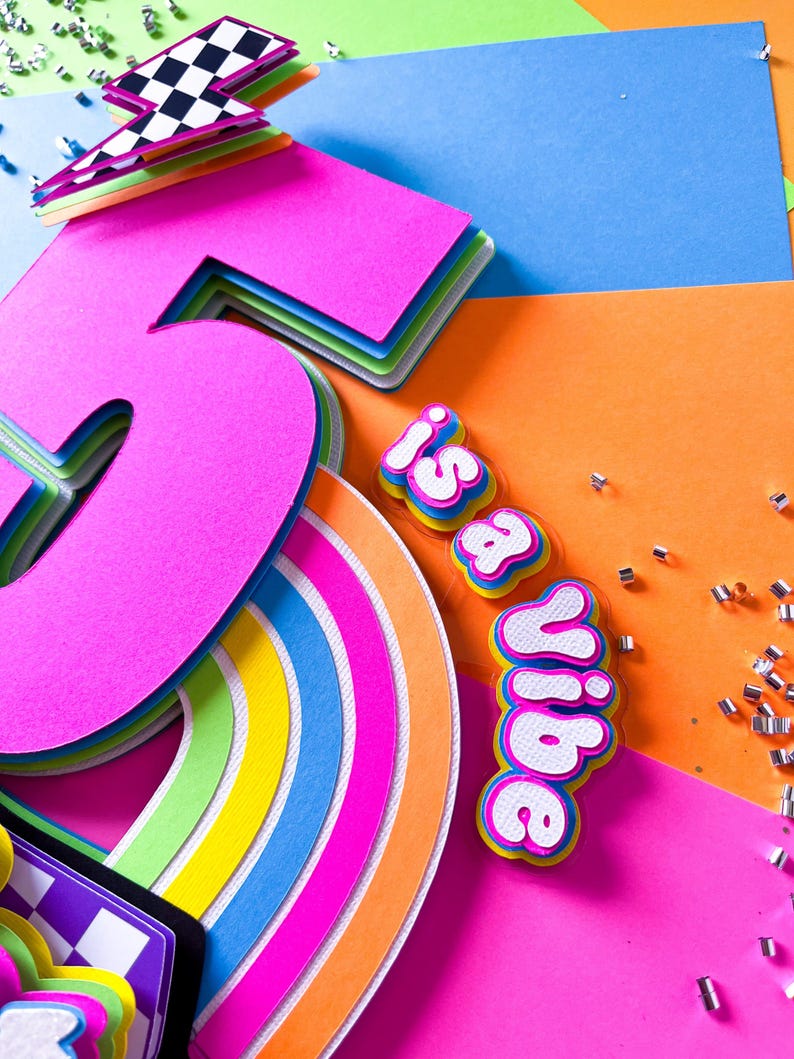 Groovy Five is a Vibe Cake Topper Retro Birthday Party Groovy Theme ...