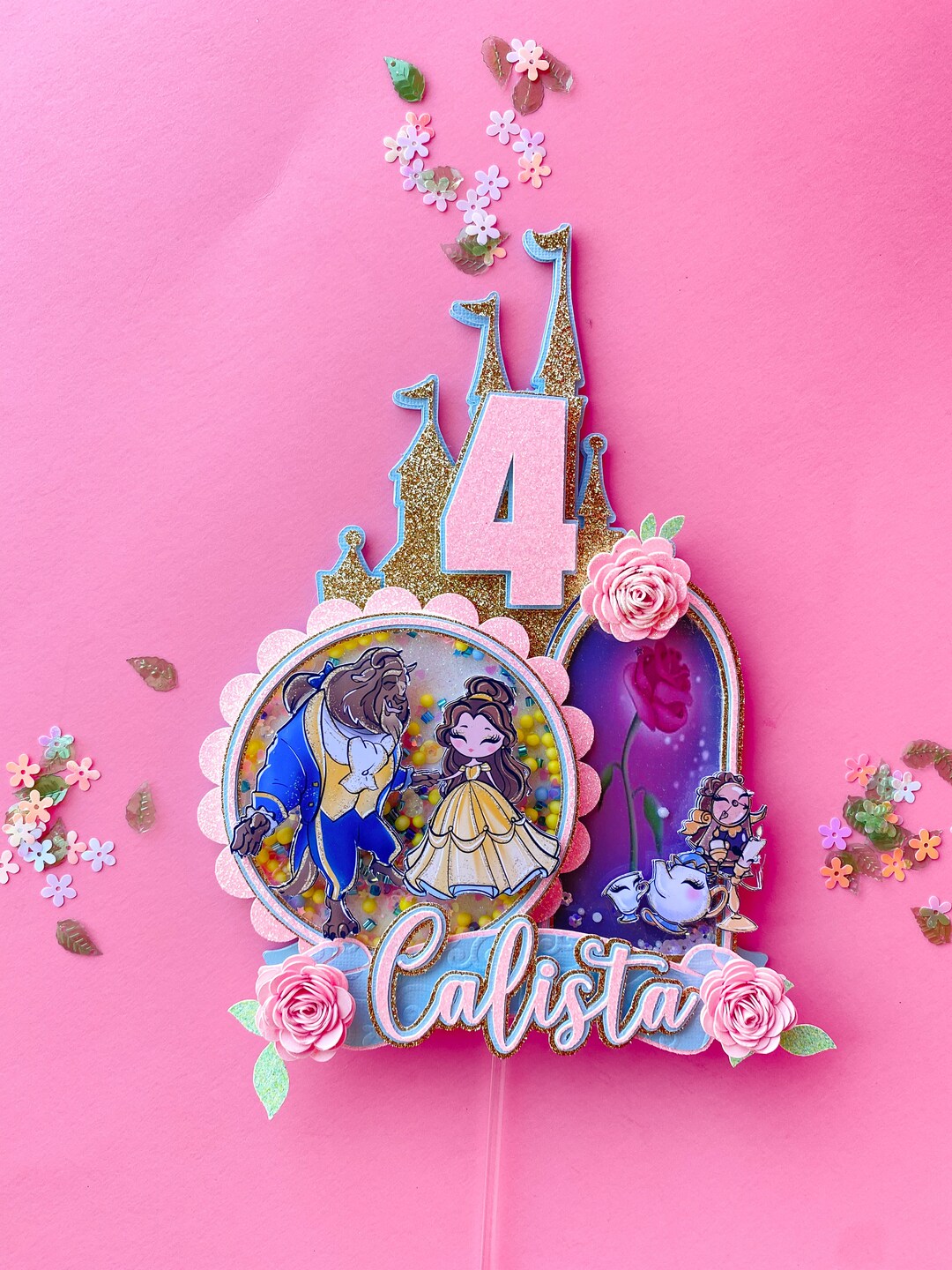 Belle Cake Topper Princess Birthday Party Decor Belle Cake Decoration ...