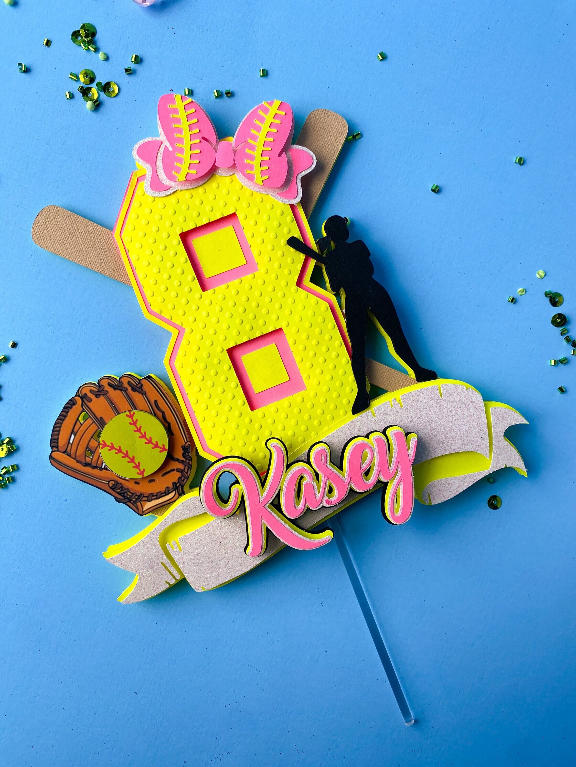 Softball Cake Topper,softball Sport Decor,softball Party Decoration ...