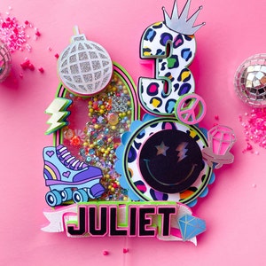 Rainbow Cheetah Print Cake Topper, Rainbow Cheetah Neon Colors,animal ...