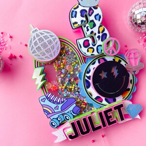 Rainbow Cheetah Print Cake Topper, Rainbow Cheetah Neon Colors,animal ...