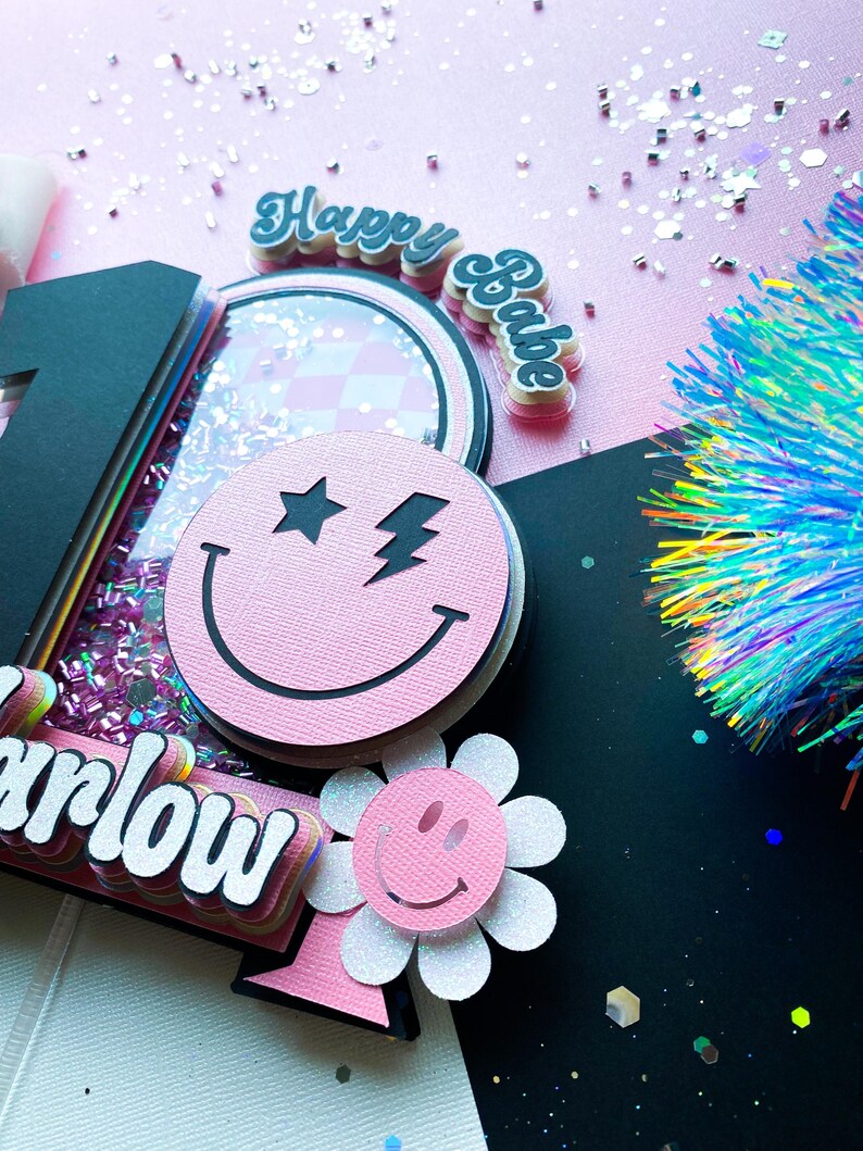 Happy Babe Birthday Cake Topper: Shaker 3D Smile Face - Etsy
