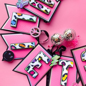 Cheetah Print Name Banner,rainbow Cheetha Print Banner,birthday Banner ...