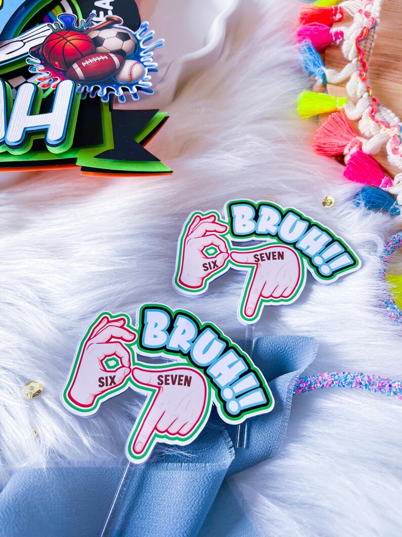 Six Seven Cake Topper 6 7 Cake Topper 6 7 Birthday Party 6 7 Birthday ...