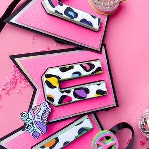 Cheetah Print Name Banner,rainbow Cheetha Print Banner,birthday Banner ...