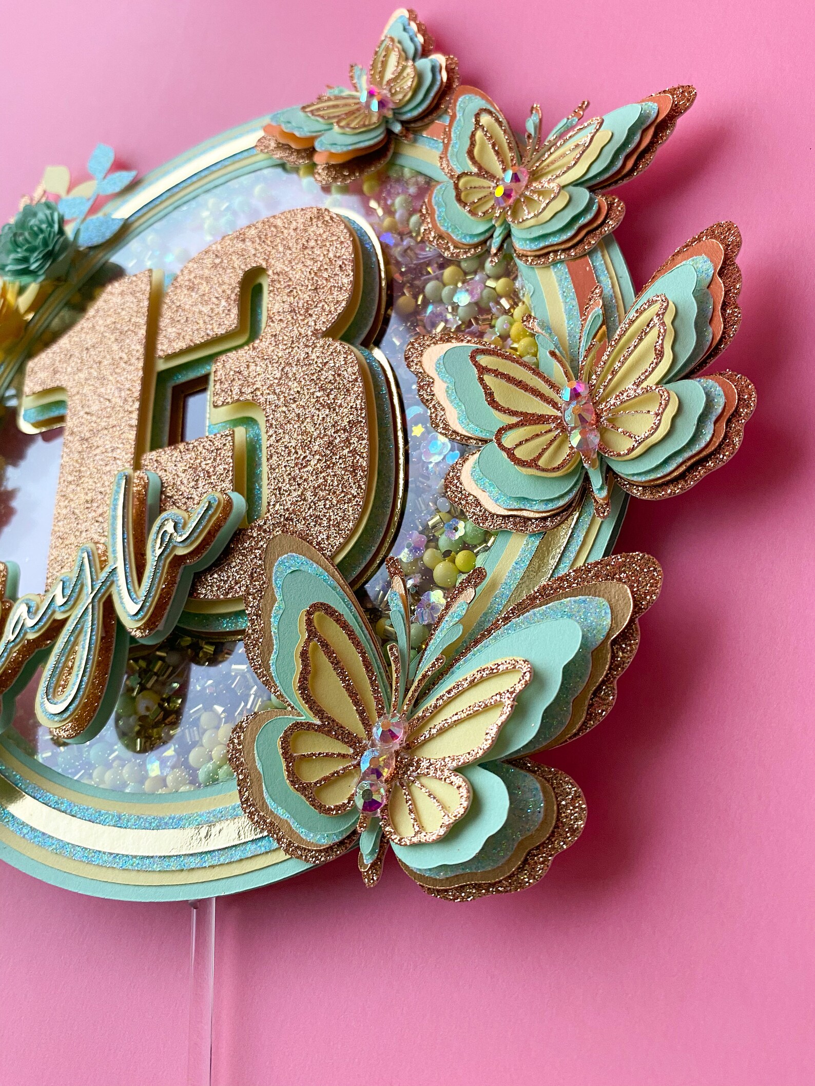 Butterfly Birthday Cake Topper: Glitter Party Decoration - Etsy