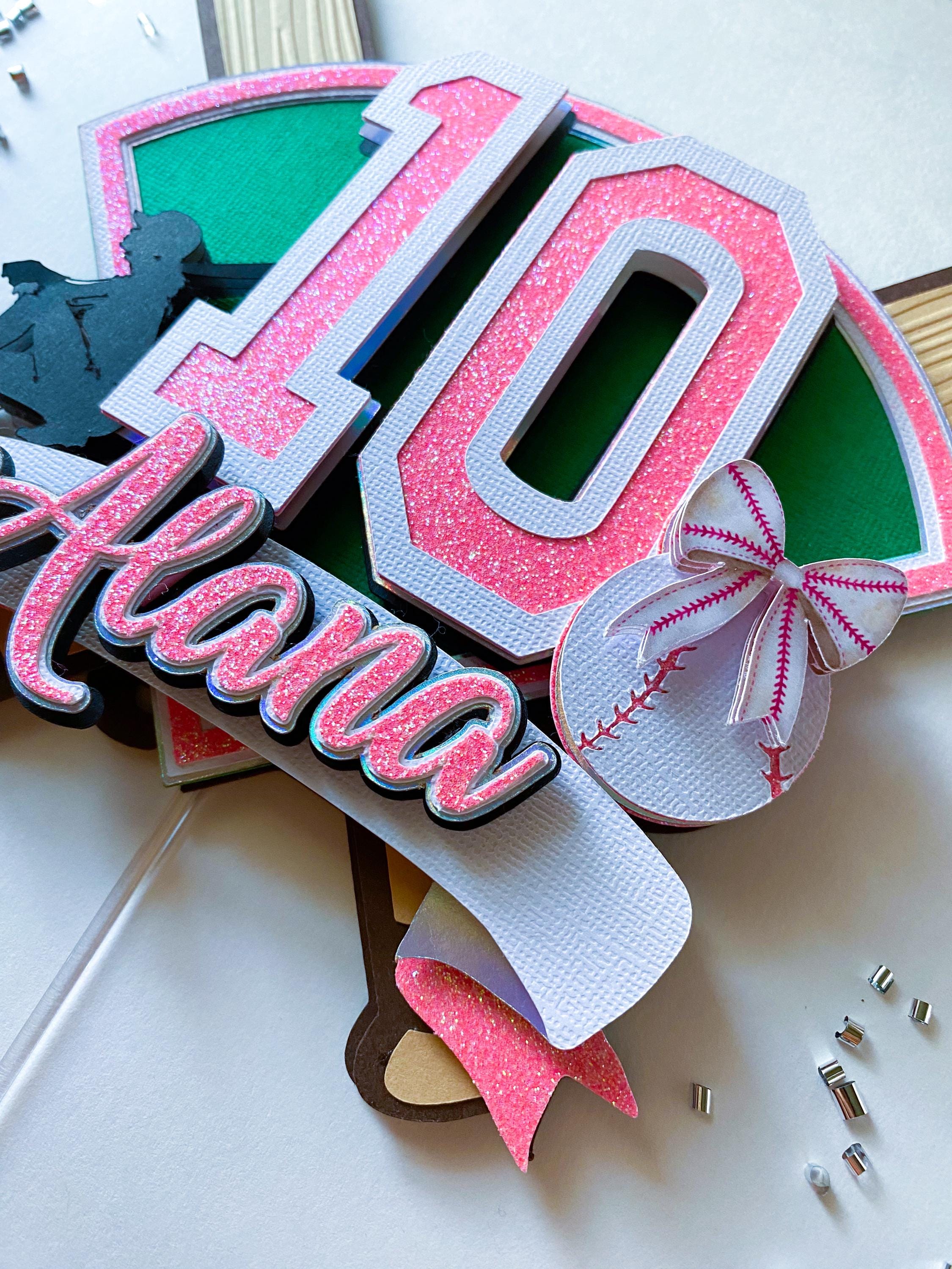 Personalized Glitter Baseball Cake Topper: Home Run Birthday Party ...