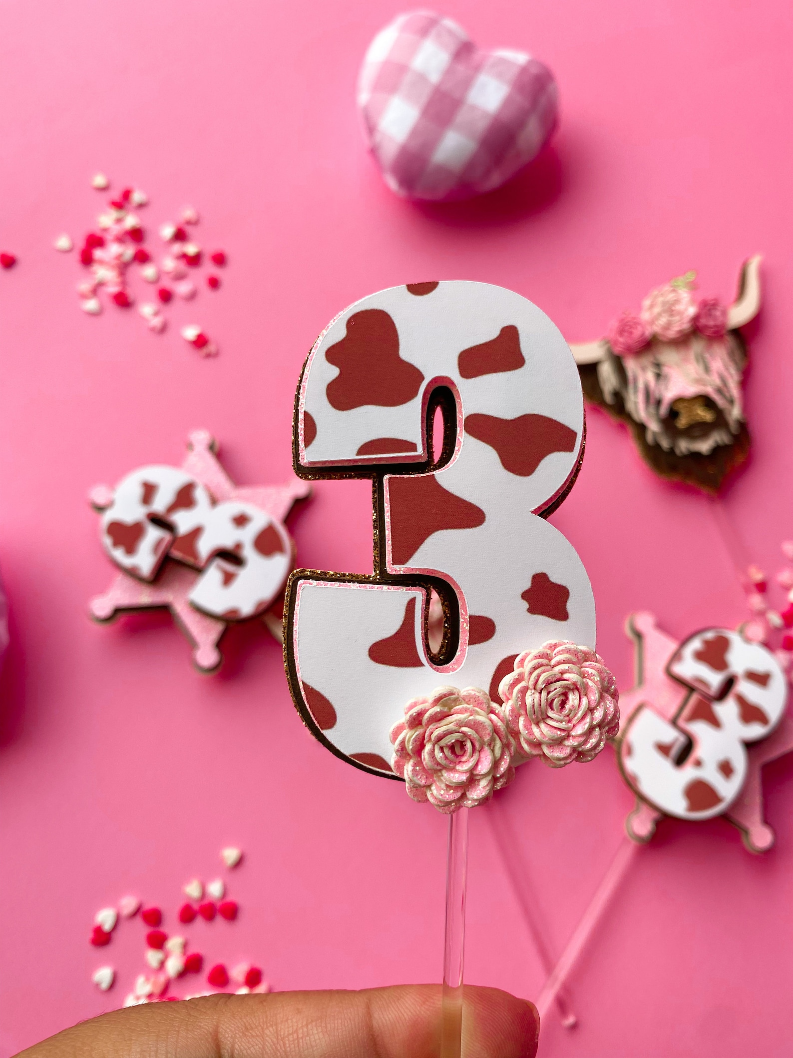 Highland Cow Cake Topper, Highland Cow Birthday Theme,cow Girl Birthday ...