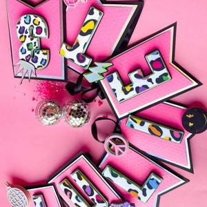 Cheetah Print Name Banner,rainbow Cheetha Print Banner,birthday Banner ...